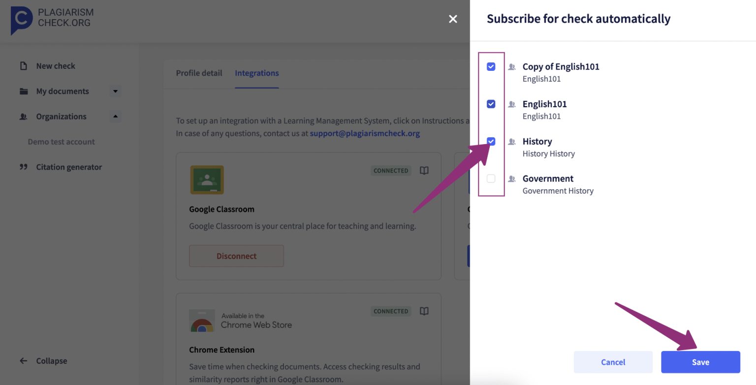 Step-by-step guide on how to integrate PlagiarismCheck.org and Google Classroom - Check ...