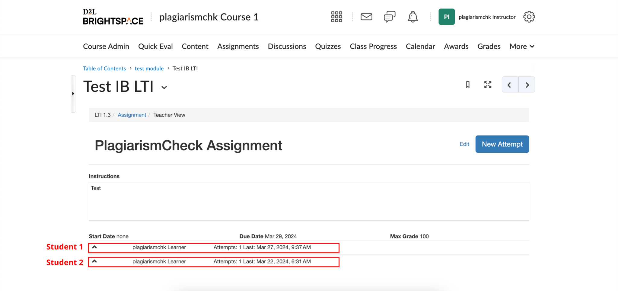 How to see submissions in Brightspace
