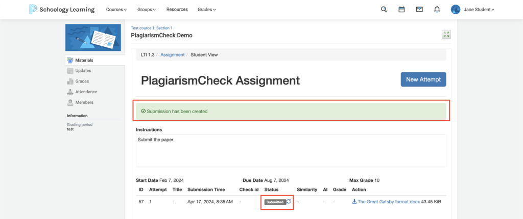 How to submit assignment in Schoology